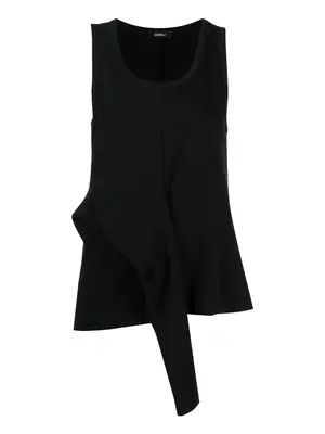 Goen.j Asymmetric Sleeveless Top - Black