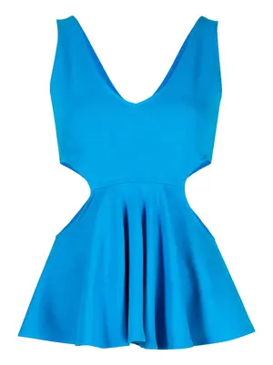 Goen.j Cut-out Tank Top - Blue