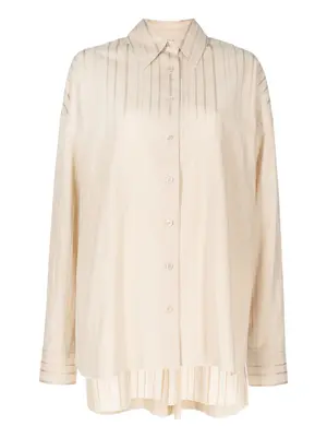 GOEN.J Goen.J Striped Metallic-Threading Shirt