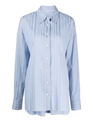 Goen.j Metallic Striped Shirt - Blue