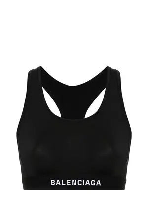 Balenciaga Logo-underband Sports Bra - Black