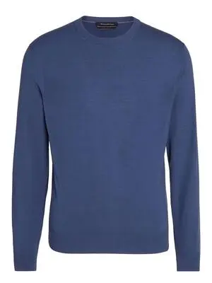 Zegna Crew-neck Wool Jumper - Blue