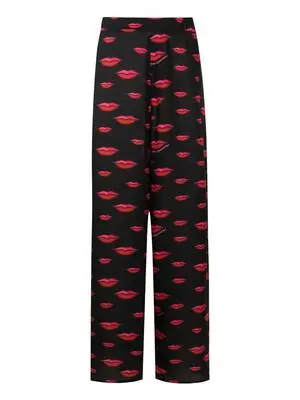 AMIR SLAMA Amir Slama Lips-Motif Straight-Leg Trousers