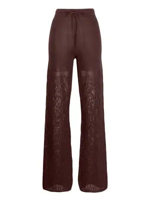 Nanushka Logo-knit Crochet Trousers - Brown