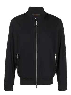 MOORER Zip-up Bomber Jacket - Blue