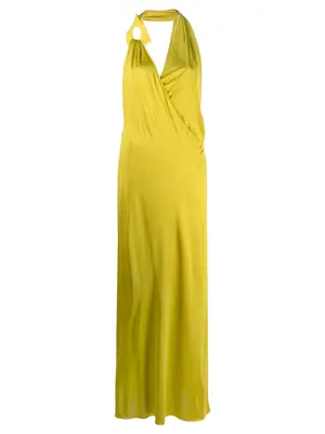 TOM FORD Draped Halterneck Maxi Dress - Green