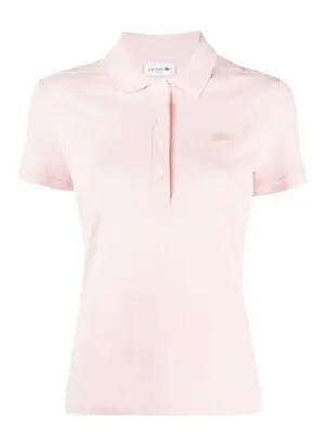 Lacoste Logo-appliqué Cotton Polo Shirt - Pink