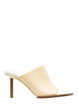Jacquemus Les Mules Rond Carré Leather Sandals - Neutrals