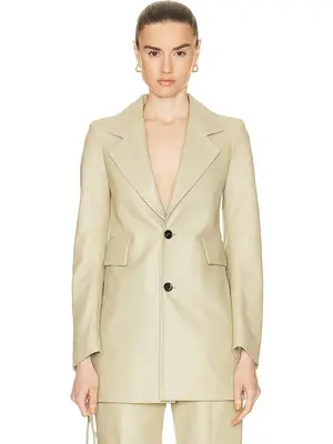 Bottega Veneta Curved Sleeve Jacket - Fennel Seed