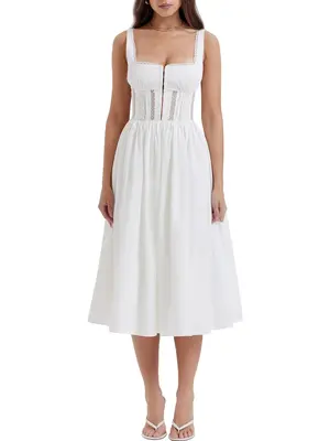 House Of Cb Perle Lace Corset Sundress - White