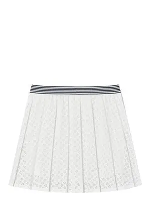 Tory Burch Laser Cut Tennis Skirt - Snow White