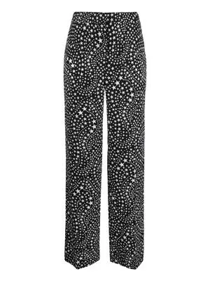 Stella McCartney Star-print Silk Trousers - Black