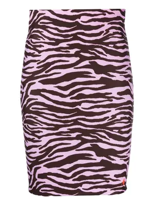 Attico Zebra-print Pencil Midi Skirt - Pink