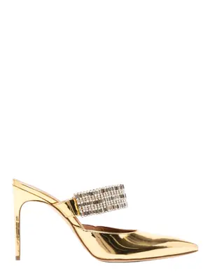 MALONE SOULIERS Jolie 90mm Leather Mules - Gold
