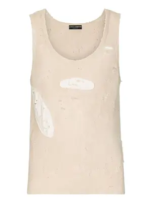 Dolce & Gabbana Ribbed Knit Vest - Neutrals