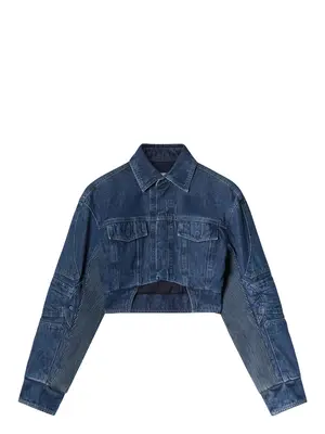 Off-White Cut-out Denim Jacket - Blue