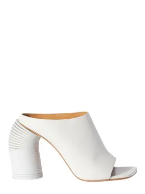 Off-White Leather Mules - White