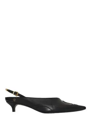 ANINE BING Rae 38mm Leather Slingback Pumps - Black