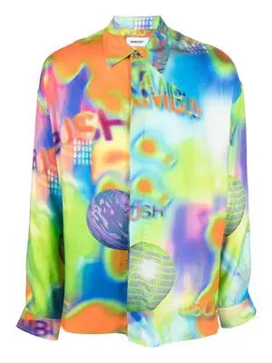 AMBUSH Graphic-print Long-sleeve Shirt - Blue