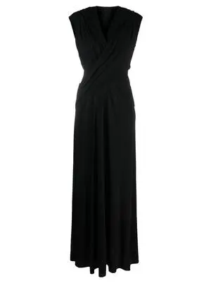 Alberta Ferretti Alberta Ferretti Sleeveless V-Neck Maxi Dress Black