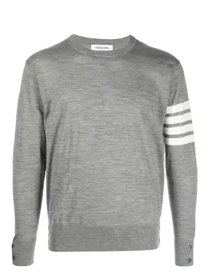 Thom Browne Thom Browne 4-Bar Crew Neck Jumper 058 Light Grey