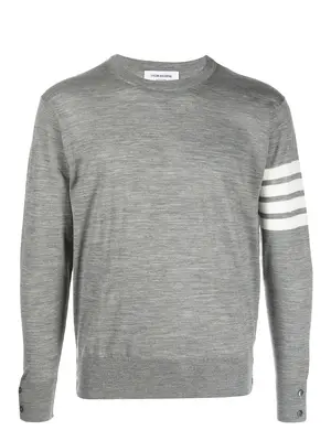 Thom Browne 4-bar Crew Neck Jumper - Grey