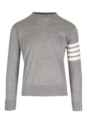 Thom Browne 4-bar Crew Neck Jumper - Grey