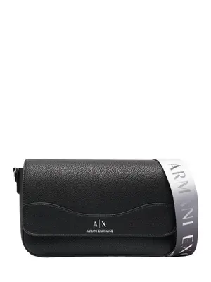 Armani Exchange Leather Crossbody Bag - Black