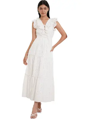 Yumi Kim Nomi Cotton Eyelet Dress Natural