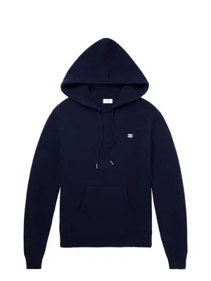 CELINE CELINE Logo-Embroidered Wool And Cashmere-Blend Hoodie