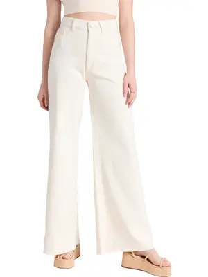 DL1961 Hepburn Wide Leg Jeans - Ecru