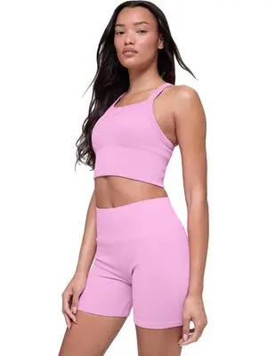 Alo Yoga Seamless Ribbed Favorite Bra Tank Top - Candy Heart Pink