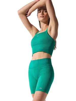 Alo Yoga Seamless Ribbed Favorite Bra Tank Top - Spruce Green