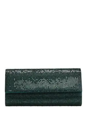 Judith Leiber Perry Beaded Crystal Clutch Bag Emerald
