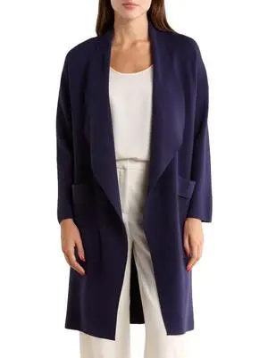 BY DESIGN Andrea Open Front Long Cardigan Evening Blue