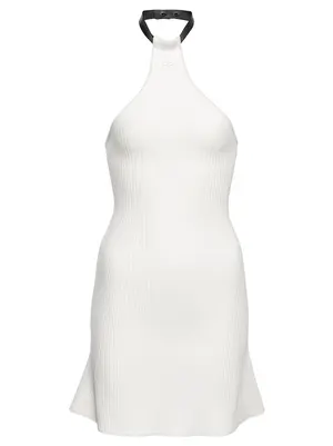 COURREGES Courrèges Ribbed-knit Halterneck Minidress - White
