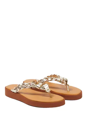 See By Chloé Leather Sandals - Gold