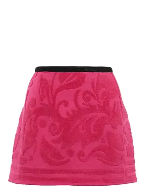 MARINE SERRE Jacquard Cotton Mini Skirt - Pink