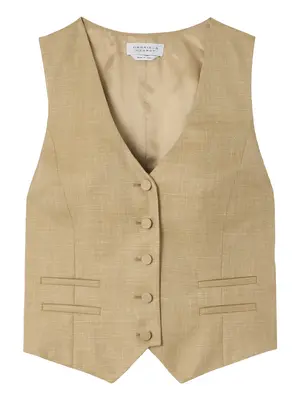 Gabriela Hearst Coleridge Wool, Silk And Linen-blend Vest - Neutrals
