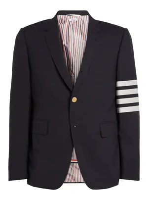 Thom Browne 4-bar Stripe Wool Blazer - Navy
