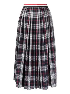 Thom Browne Checked Pleated Skirt - Blue