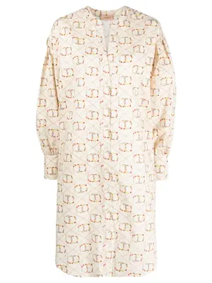 TWINSET Logo-print Cotton Shirtdress - Neutrals