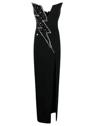 Philipp Plein Thunder Embellished Gown - Black