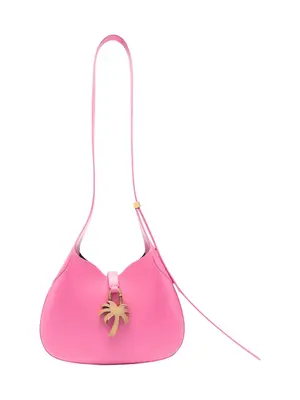 Palm Angels Hobo Leather Shoulder Bag - Pink