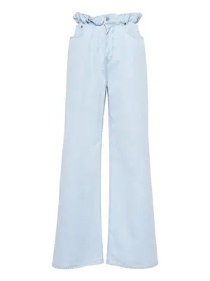Miu Miu Miu Miu Ruffled Wide-Leg Jeans F0076 Light Blue