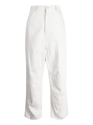 FORME D'EXPRESSION High-waisted Wide-leg Trousers - White
