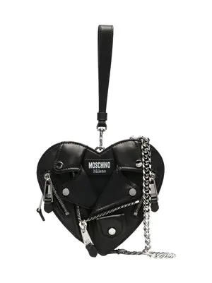 Moschino Heart Biker Bag - Black