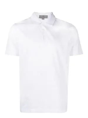 Canali Knitted Polo Shirt - White