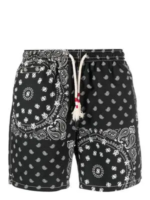 MC2 SAINT BARTH Paisley Print Swimming Shorts - Black