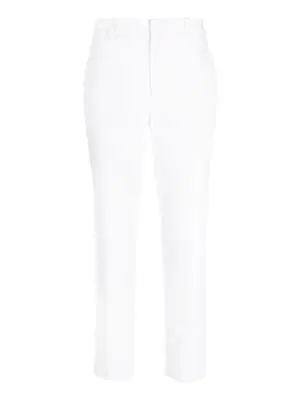 Brunello Cucinelli Cropped Cotton Trousers - White
